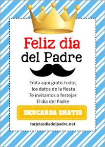 Invitaciones del Día del Padre para Editar y Descargar [GRATIS]