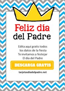 Invitaciones del Día del Padre para Editar y Descargar [GRATIS]
